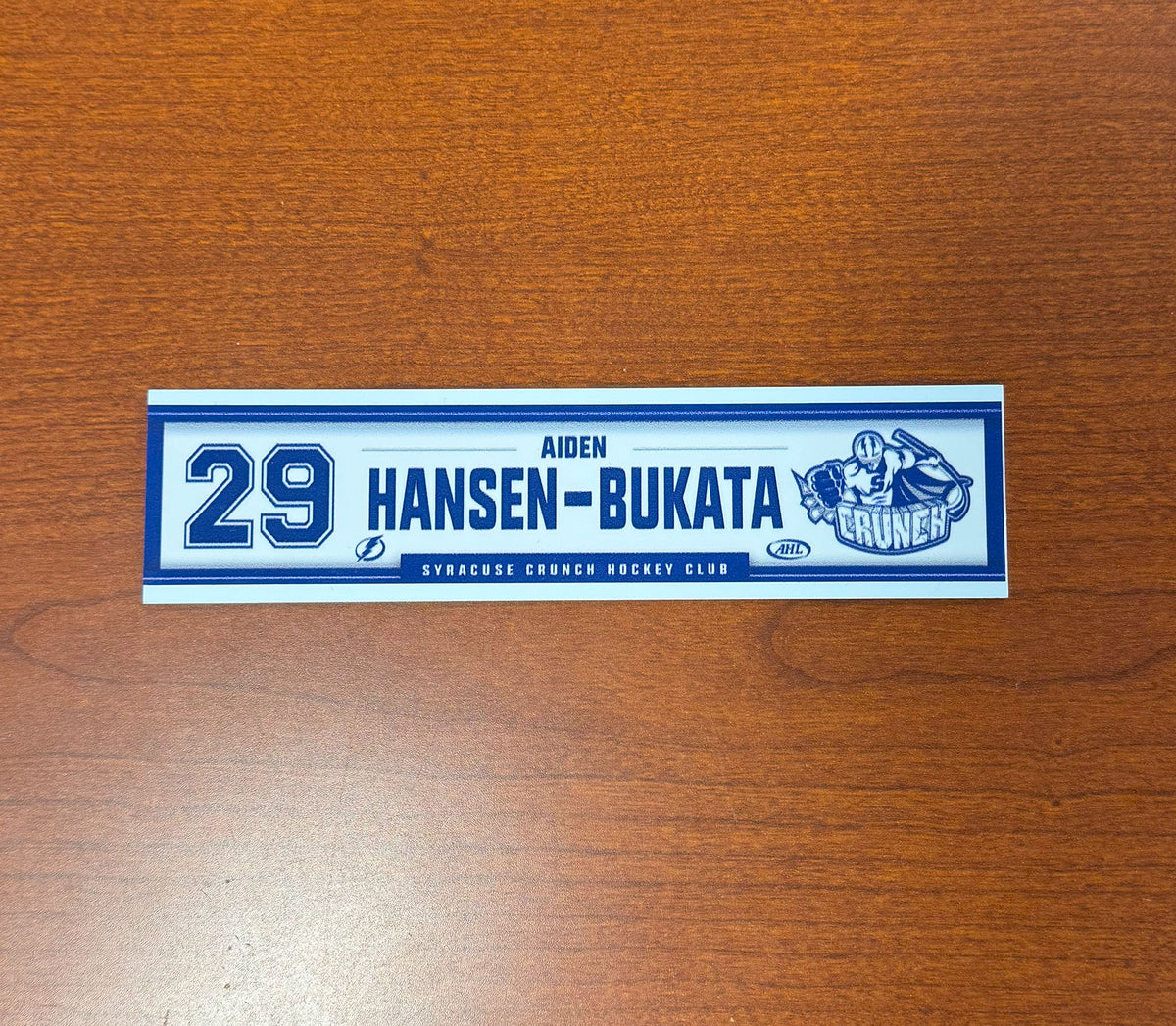 #29 Aiden Hansen-Bukata Home Nameplate 2024-25 Season – Syracuse Crunch Official Team Store