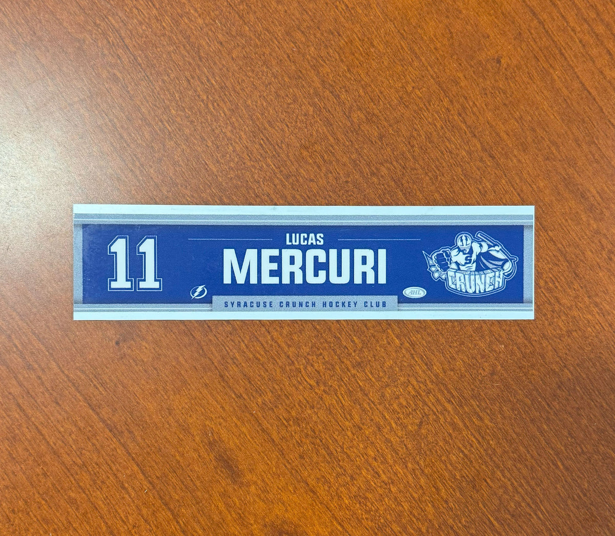 #11 Lucas Mercuri Away Nameplate 2024-25 Season – Syracuse Crunch ...