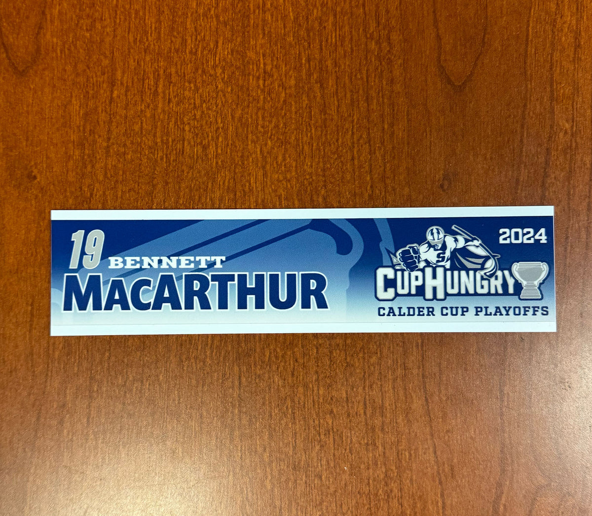 #19 Bennett MacArthur Calder Cup Playoffs Nameplate - 2024 – Syracuse ...