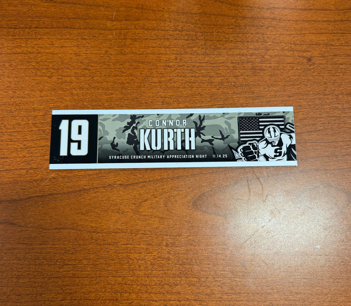 #19 Connor Kurth Military Appreciation Nameplate - November 14, 2025 ...