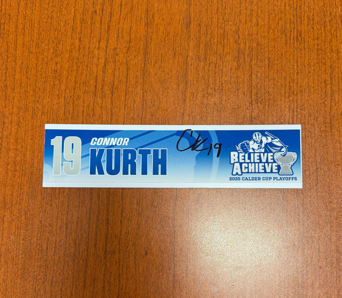 Signed #19 Connor Kurth Calder Cup Playoffs Nameplate - 2025 – Syracuse ...