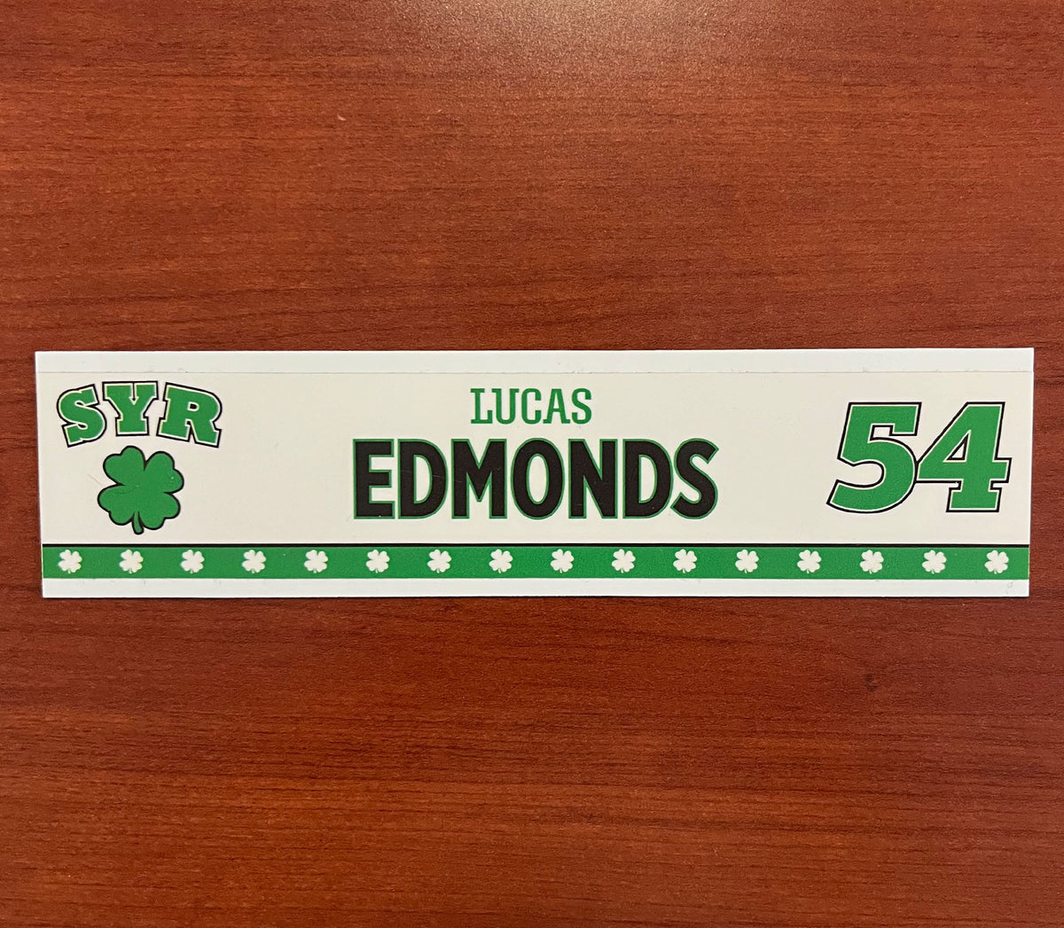 #54 Lucas Edmonds St. Patricks Day Nameplate – Syracuse Crunch Official ...