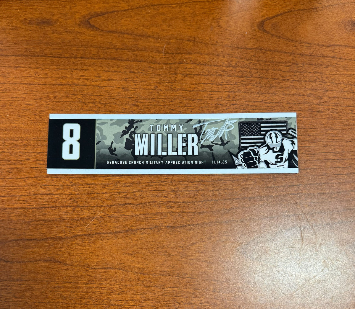 Signed #8 Tommy Miller Military Appreciation Nameplate - November 14 ...