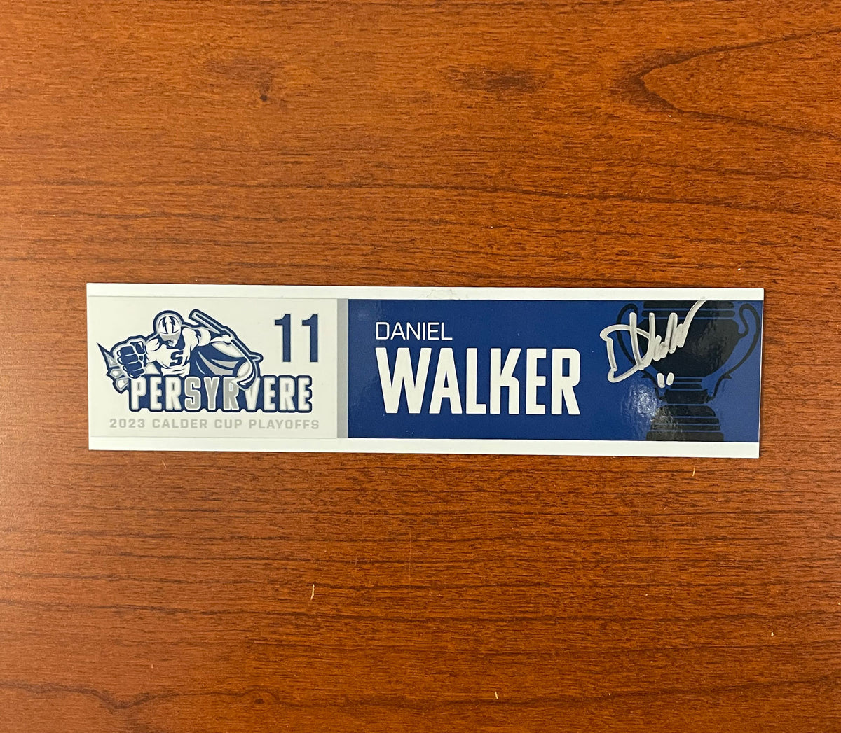 Autographed #11 Daniel Walker Calder Cup Playoffs Nameplate - 2023 ...