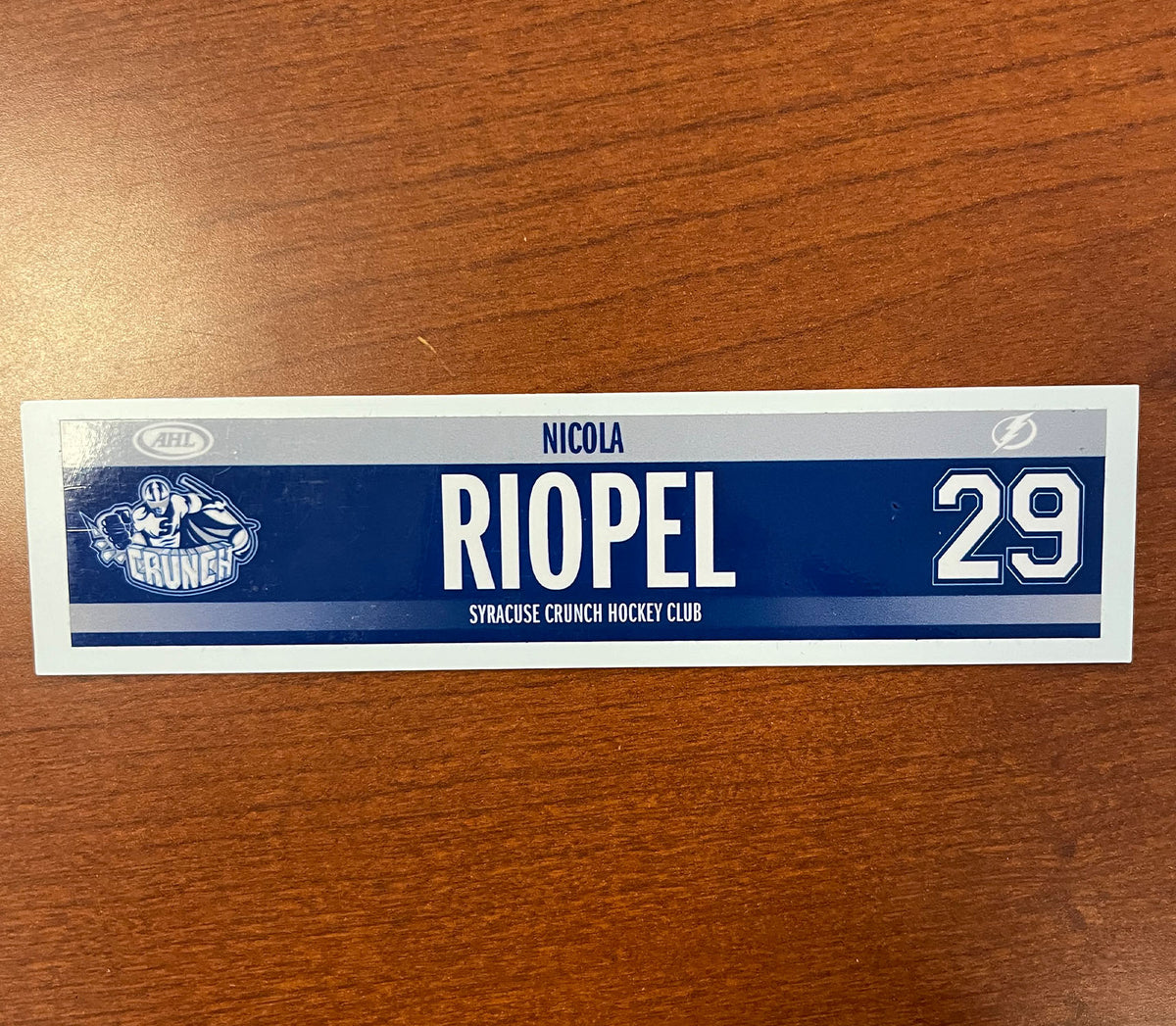 #29 Nicola Riopel Nameplate – Syracuse Crunch Official Team Store